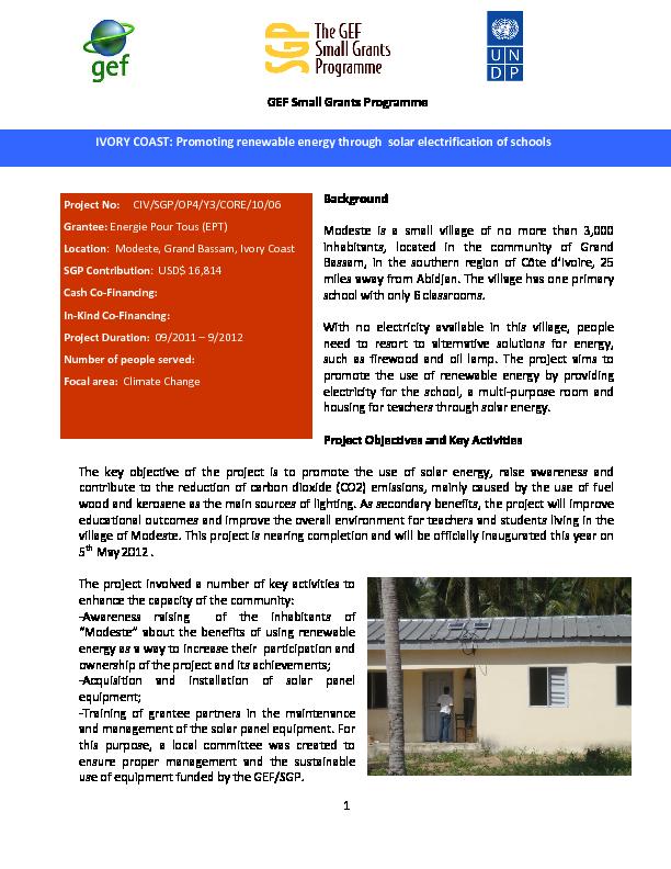 Document Details | Solar Panels in School