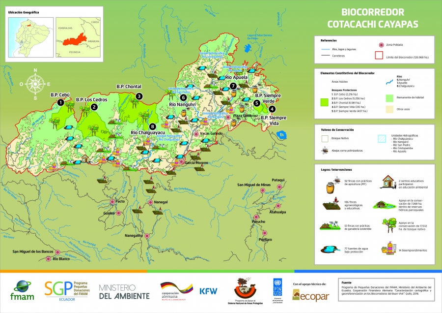 Mapa Biocorredor Cotacachi Cayapas