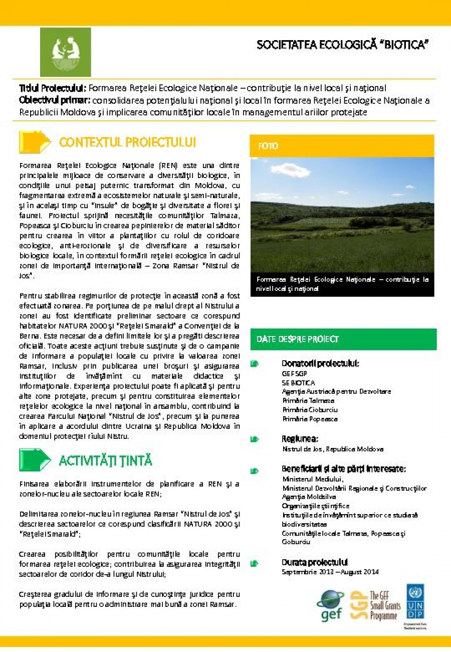 Case study on project on National Ecological Network